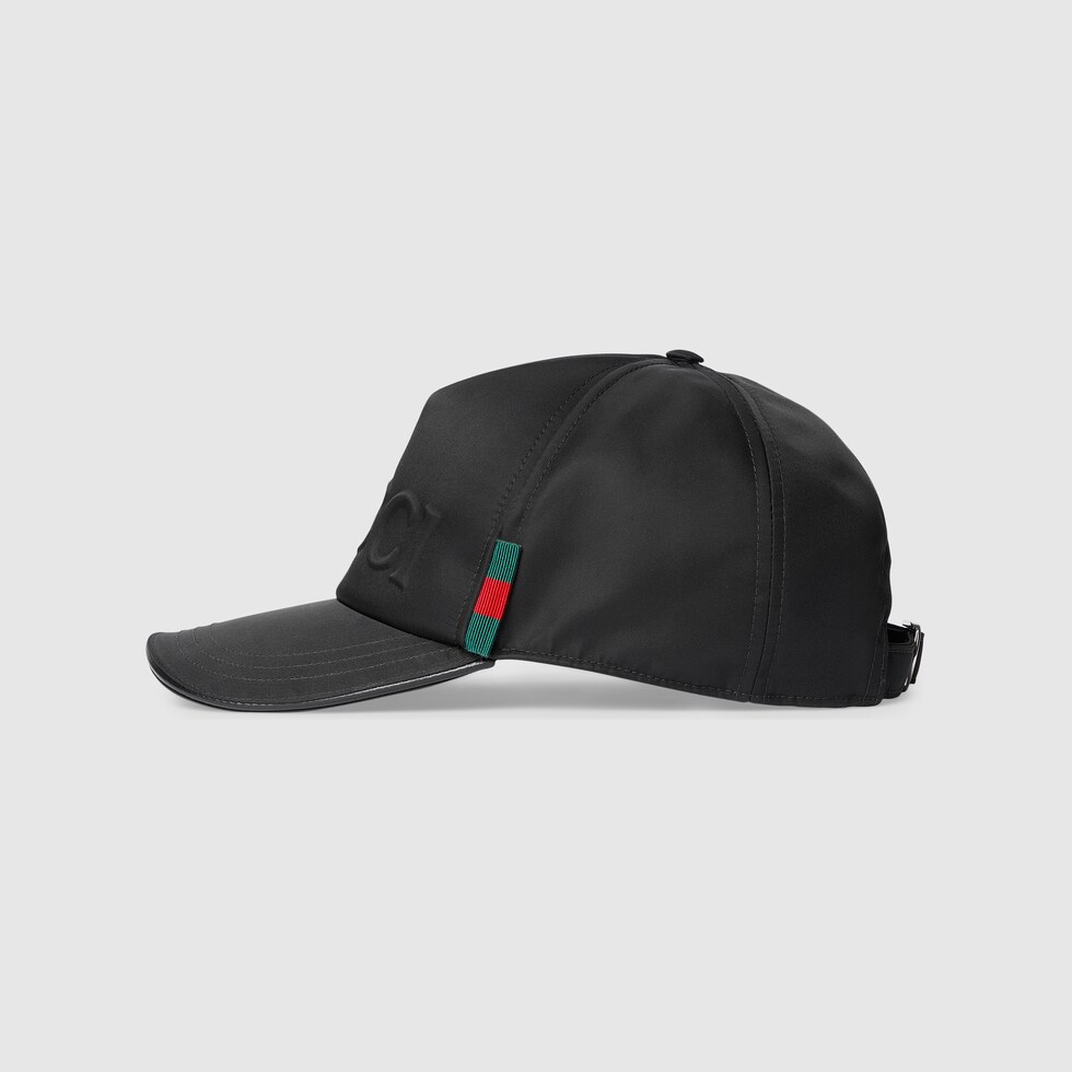 Casquette de baseball en nylon avec logo Gucci en noir | GUCCI® FR