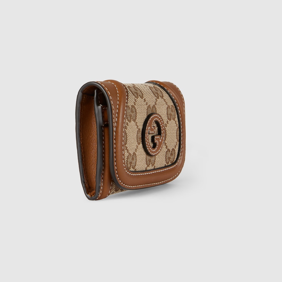 Tarjetero Gucci Blondie en lona GG beige y marrón | GUCCI® ES