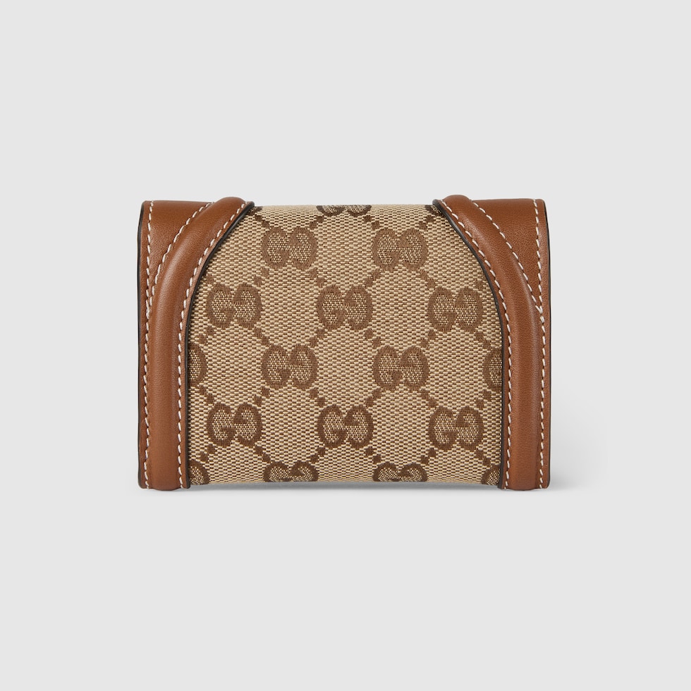 Tarjetero Gucci Blondie en lona GG beige y marrón | GUCCI® ES