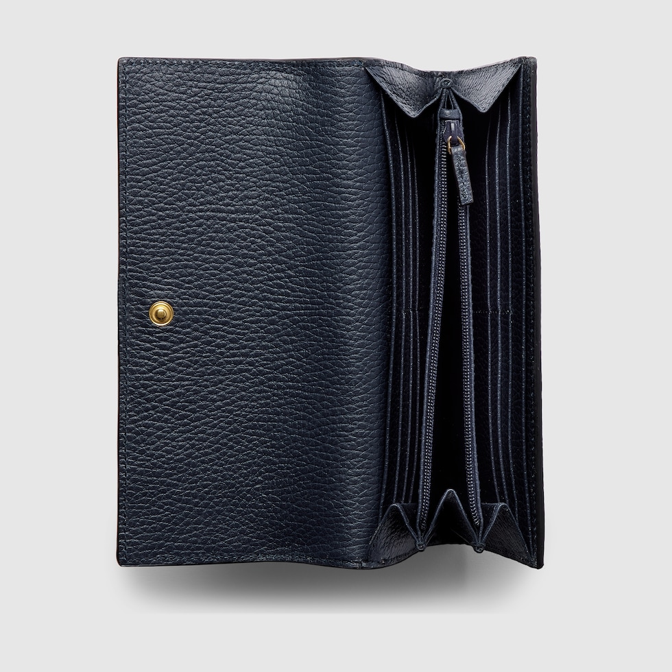 Zweifarbige GG Marmont Continental Brieftasche in beigefarbener und ...