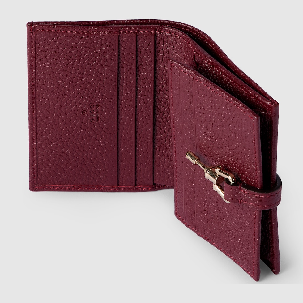 Jackie 1961 card case wallet in Rosso Ancora red leather | GUCCI® US