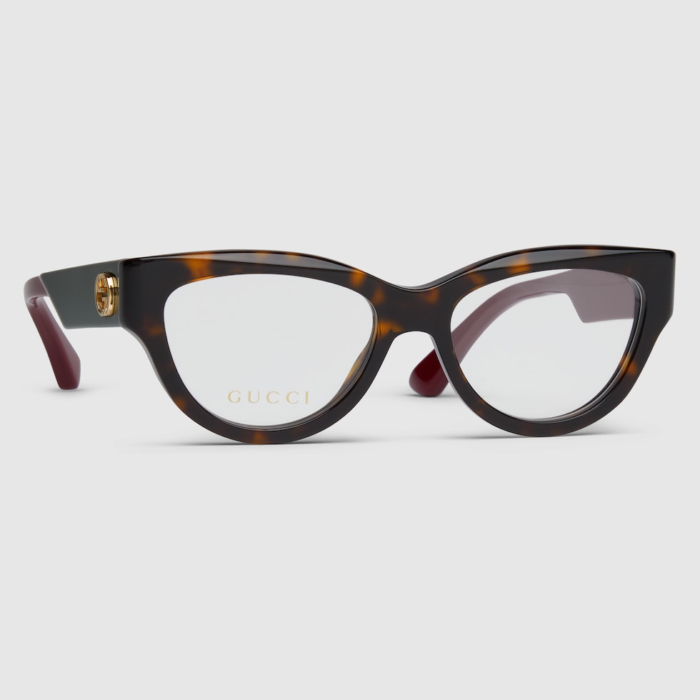 Cat eye optical frame in dark tortoiseshell | GUCCI® UK