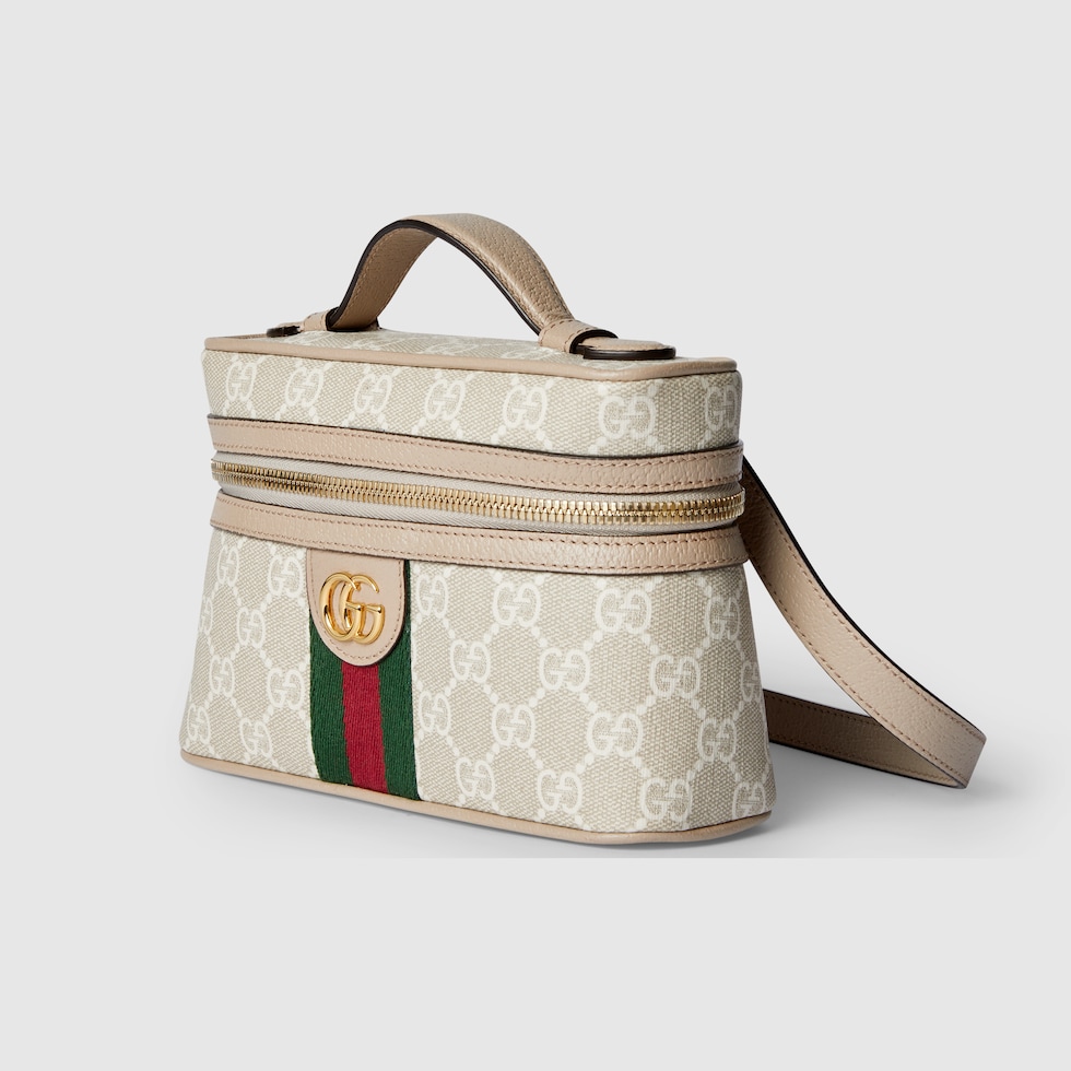 Ophdia small vanity bag in beige and white Supreme | GUCCI® SG