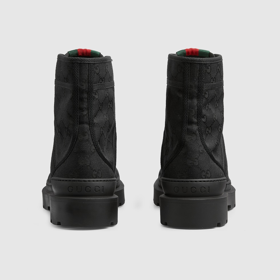 Men's Web boot in black GG canvas | GUCCI® US