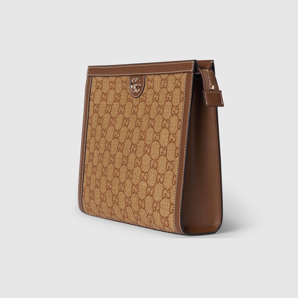 Pochette Ophidia en tissu naturel et marron | GUCCI® FR