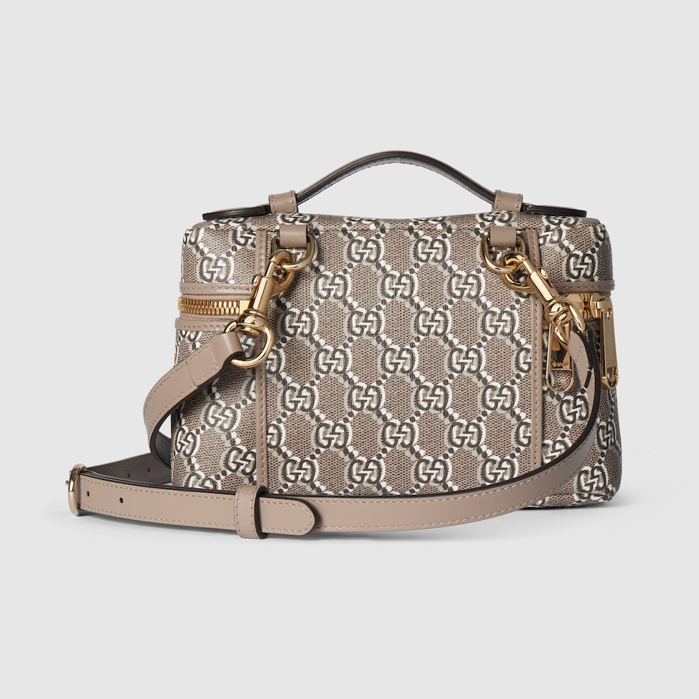 Super mini bag with GG Shadow in taupe canvas | GUCCI® TH
