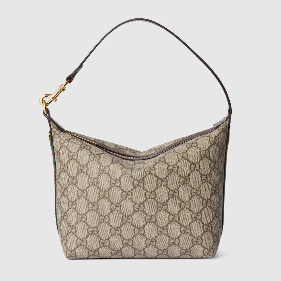 Ophidia GG super mini shoulder bag in beige and ebony GG Supreme ...