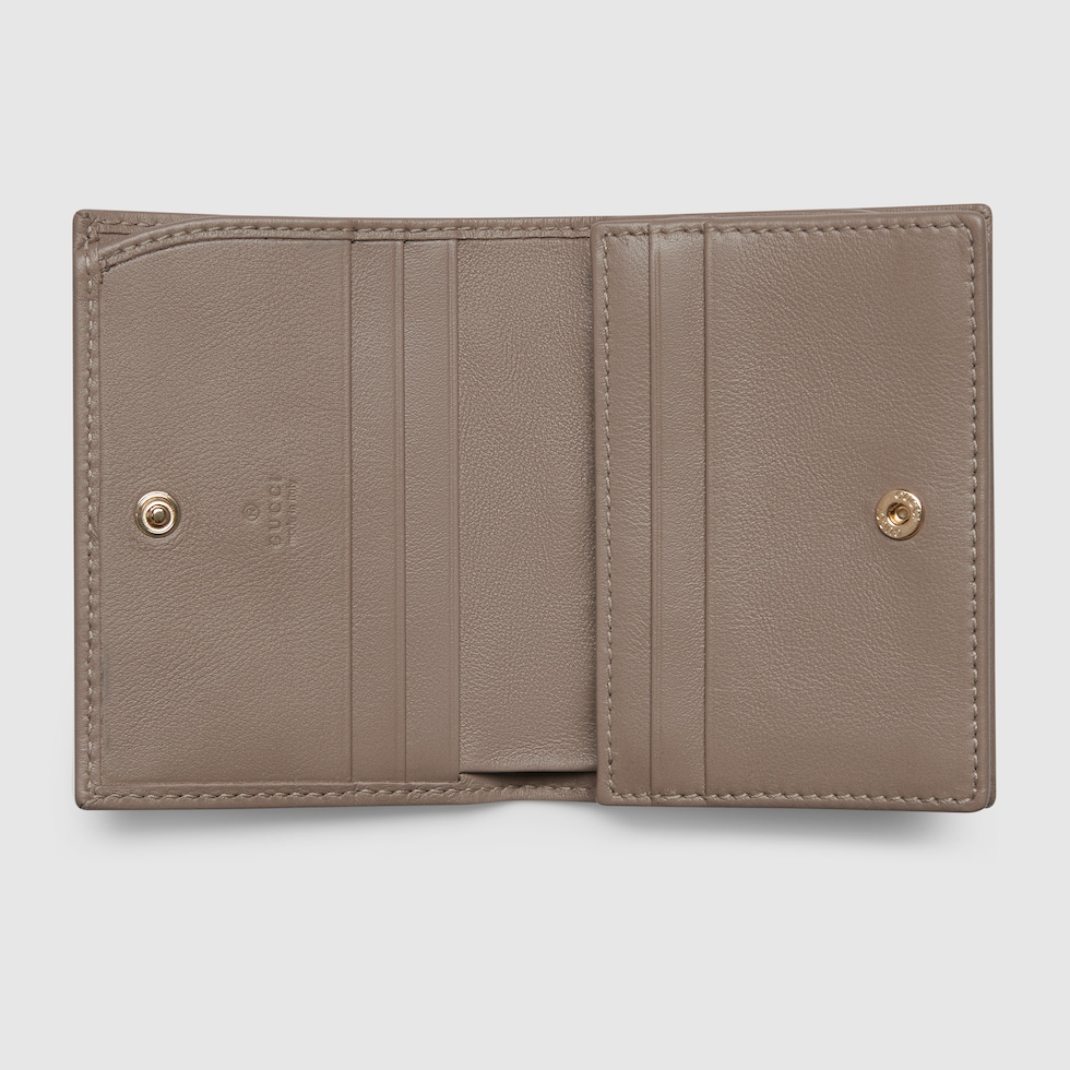 GG Marmont card case wallet in taupe leather | GUCCI® AE