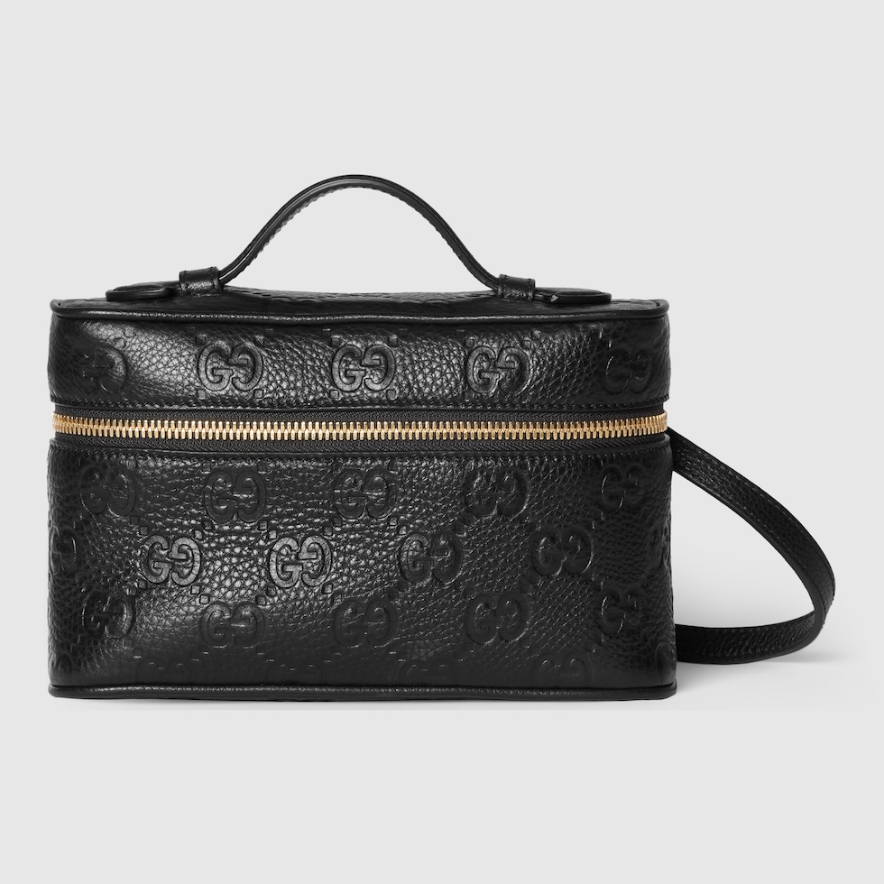 GG Emblem super mini bag in black leather | GUCCI® Australia