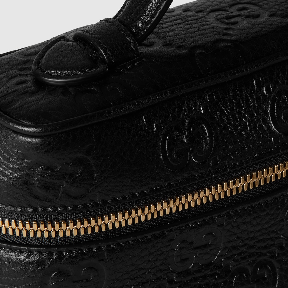 GG Emblem small bag in black leather | GUCCI® US
