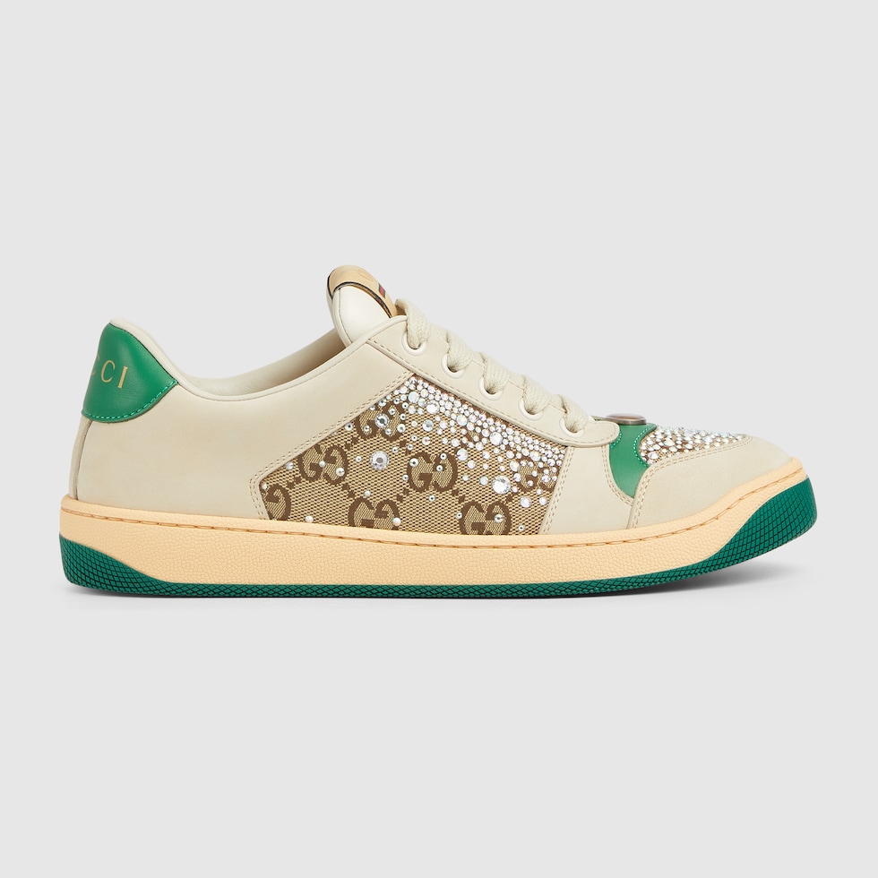Women's Screener trainer in ivory leather | GUCCI® TH
