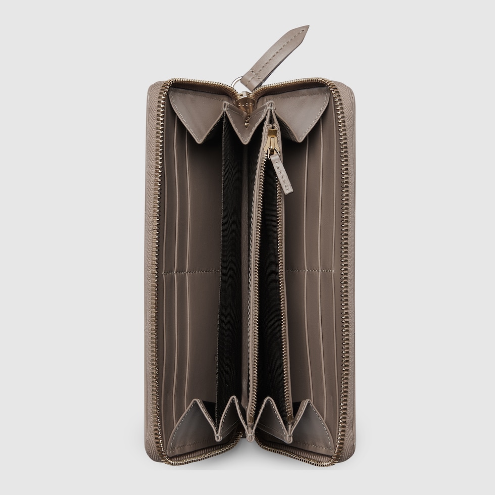 GG Marmont zip around wallet in taupe leather | GUCCI® QA