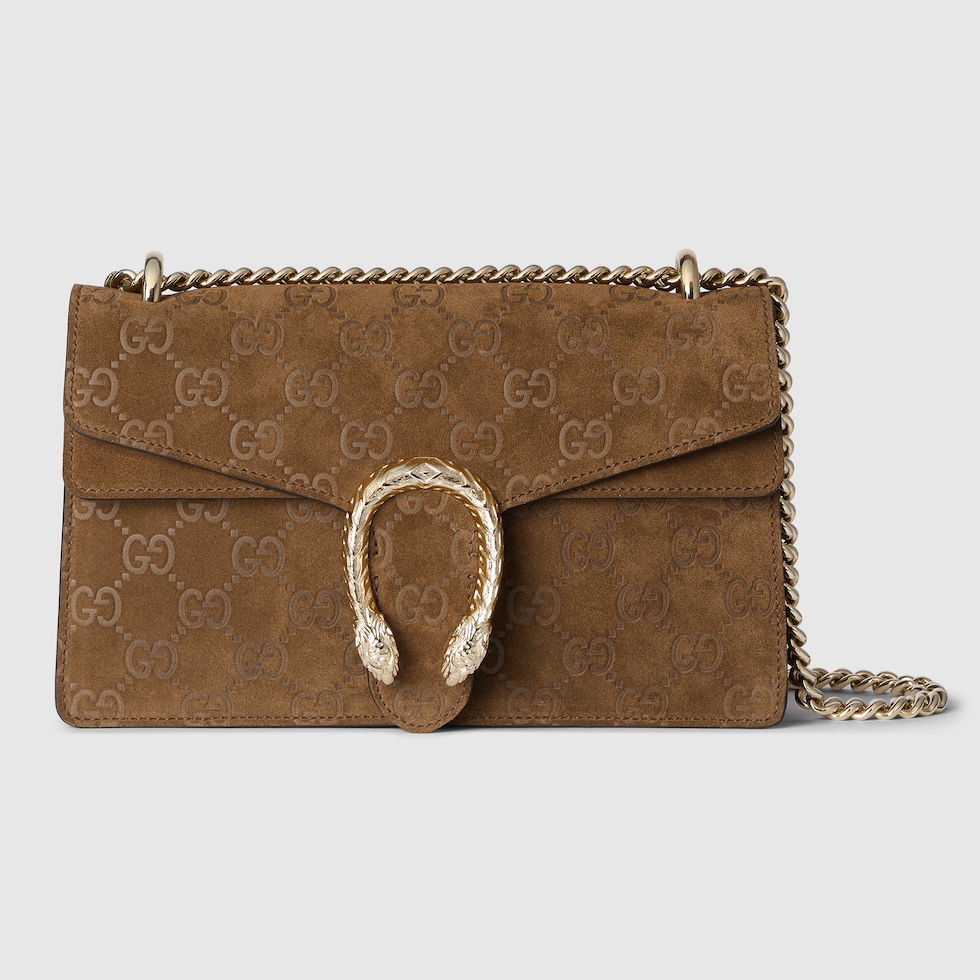 Dionysus medium shoulder bag in brown GG suede | GUCCI® US