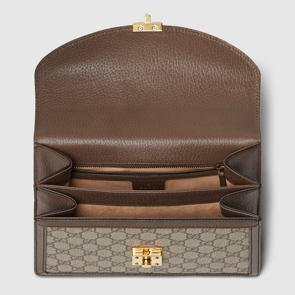 Ophidia medium top handle bag in beige and ebony GG Supreme | GUCCI® US