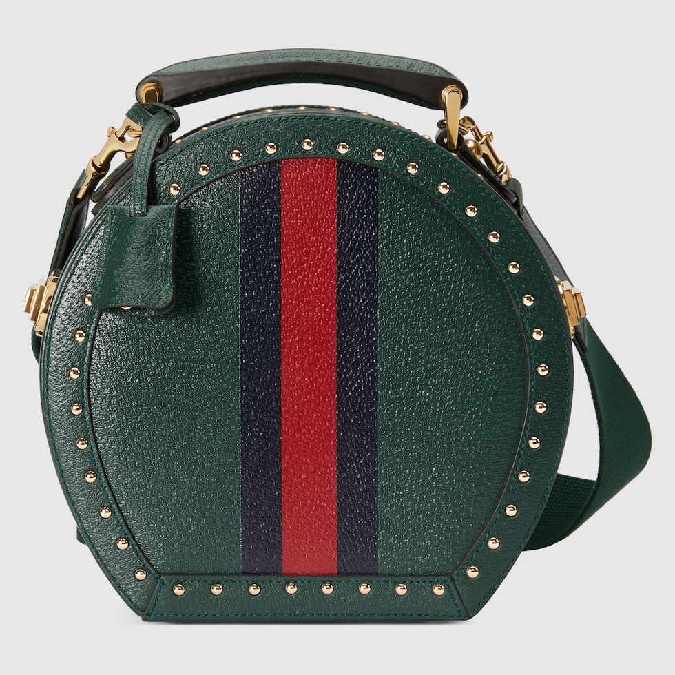 Gucci Savoy mini hat box in green leather | GUCCI® UK
