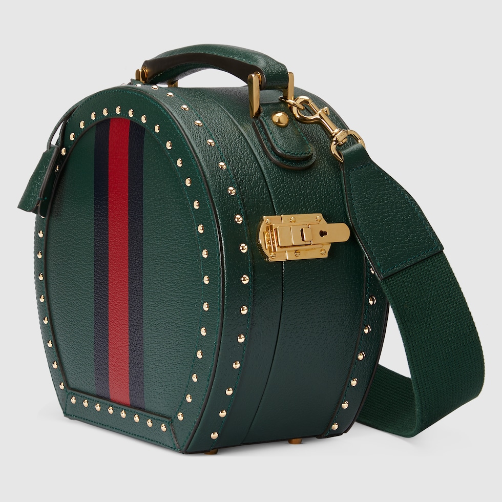 Gucci Savoy mini hat box in green leather | GUCCI® UK