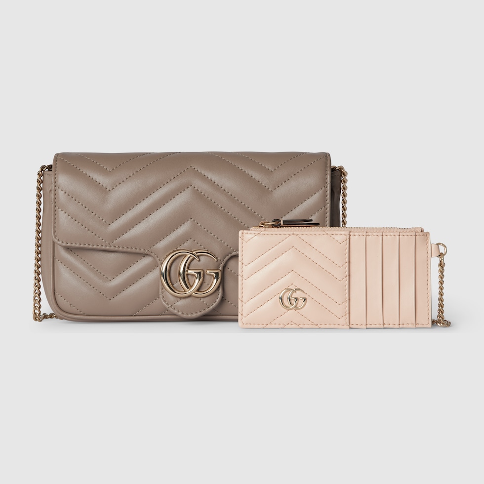 GG Marmont mini bag in taupe leather | GUCCI® IE