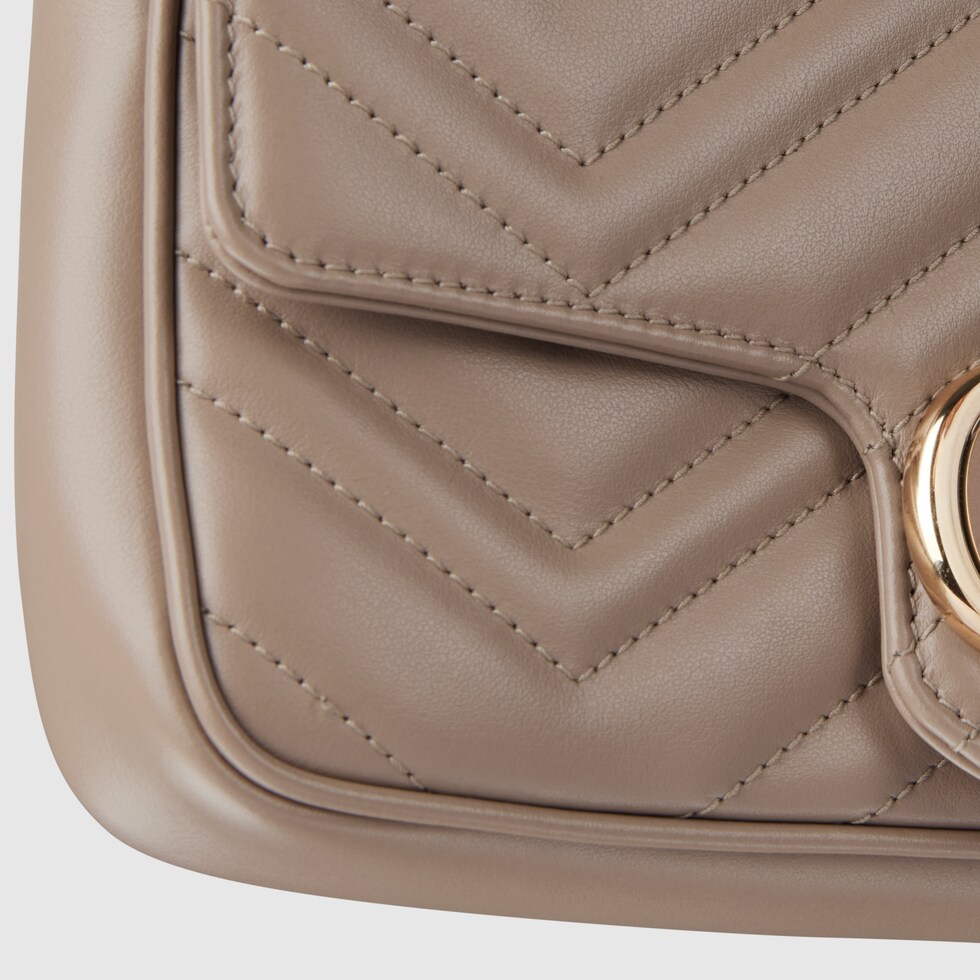 GG Marmont mini bag in taupe leather | GUCCI® IE