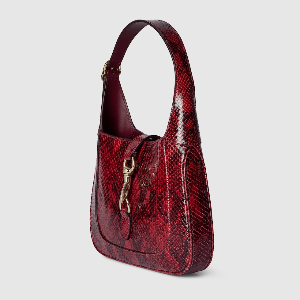 Gucci Jackie small python shoulder bag in Rosso Ancora red python | GUCCI® PT