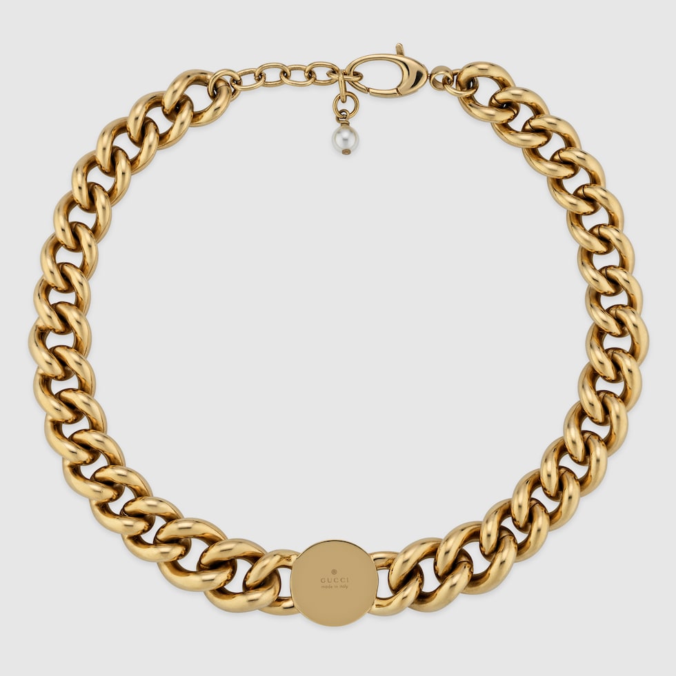 Gucci Blondie chain necklace in light gold-toned metal | GUCCI® US