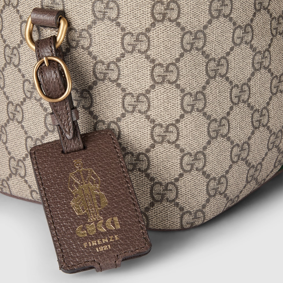 Gucci Savoy medium beauty case in beige and dark brown Supreme | GUCCI® MX