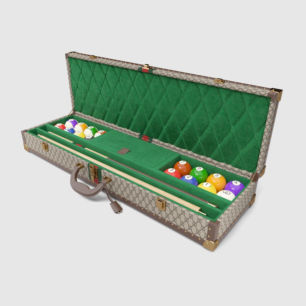 Pool table accessories case in beige and ebony GG Supreme | GUCCI® UK