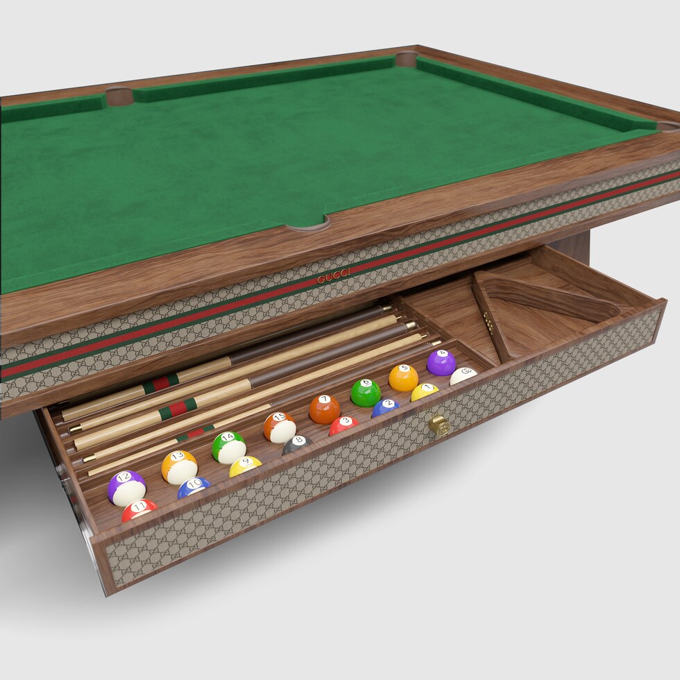 Pool table in beige and ebony GG Supreme | GUCCI® US