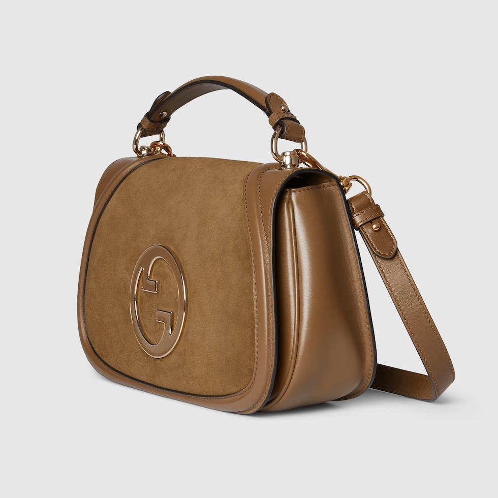 Gucci Blondie large top handle bag in light brown suede | GUCCI® CA