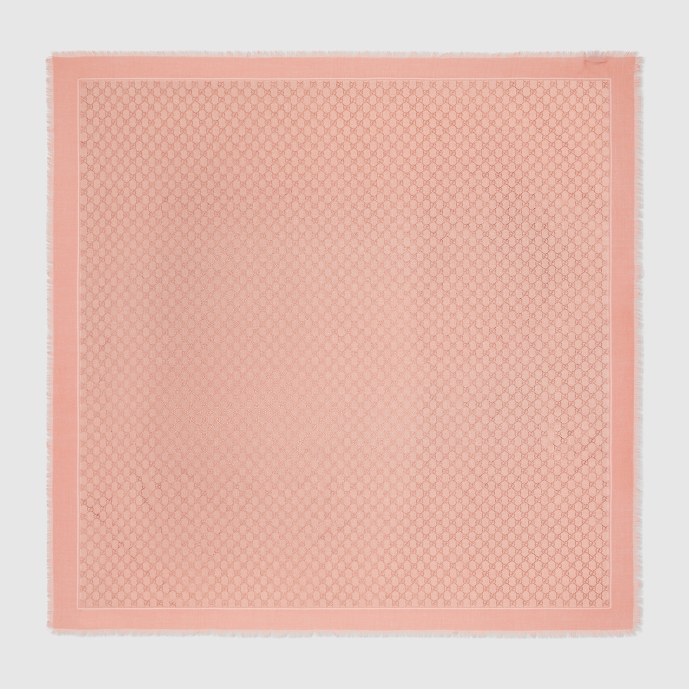 Laminated GG wool shawl in pink | GUCCI® US
