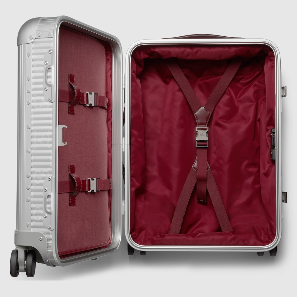 Gucci Porter cabin plus trolley in metallic silver aluminium | GUCCI® US