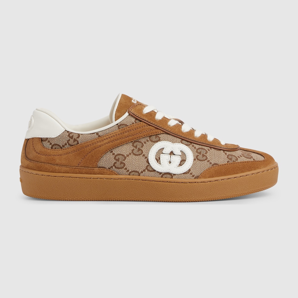 Women's trainer with Interlocking G in brown suede | GUCCI® AE