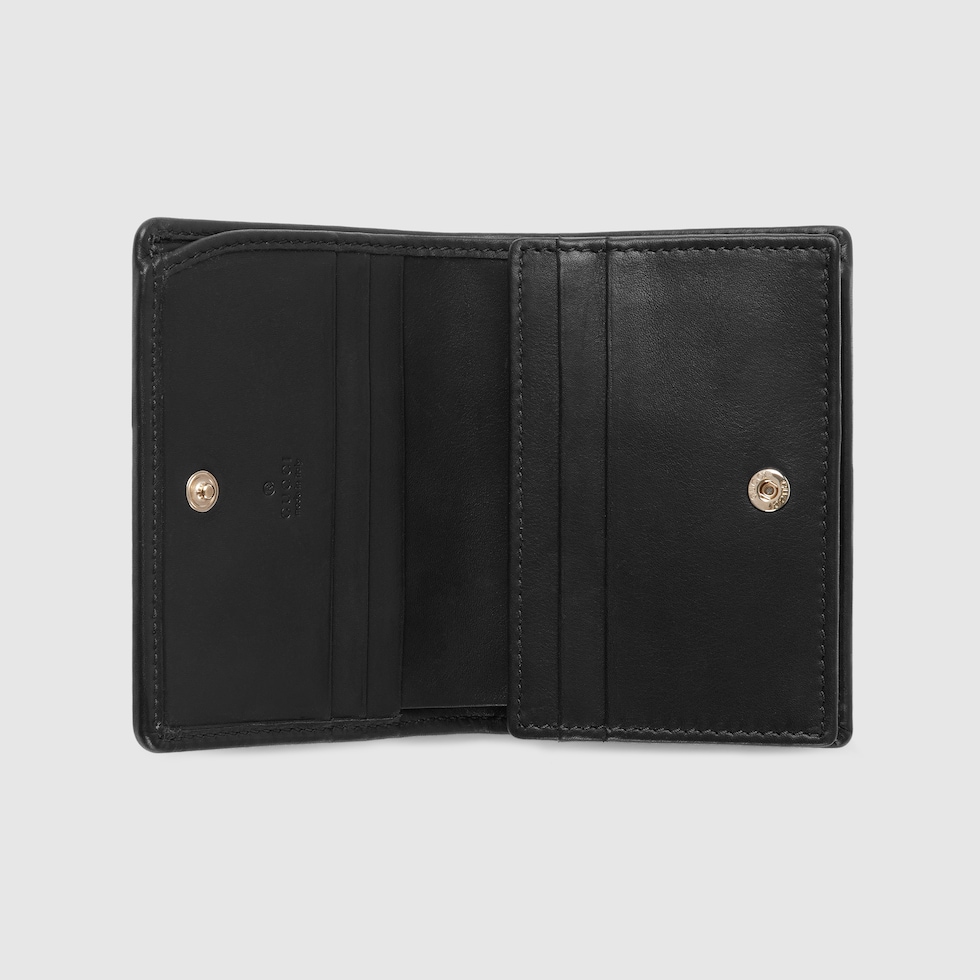 GG Emblem small wallet in beige and dark brown fabric | GUCCI® AU