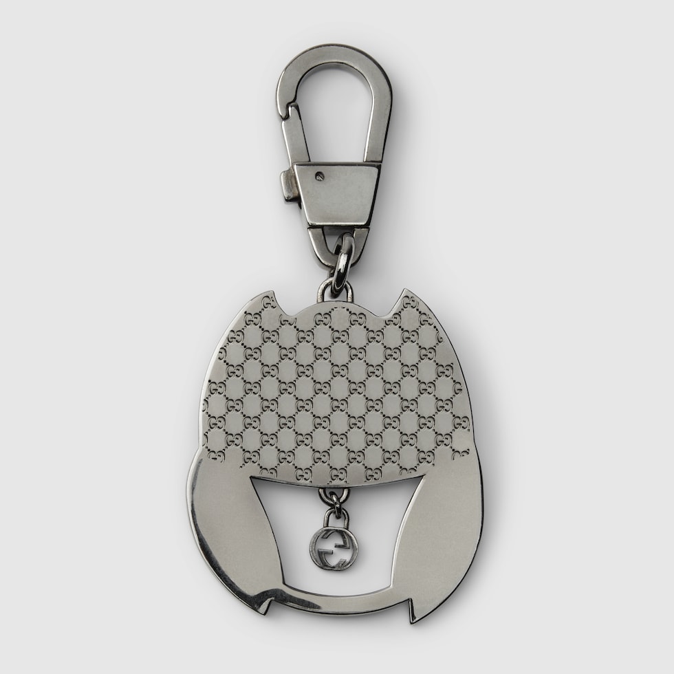 Owl keychain with Interlocking G in silver-toned metal | GUCCI® PT