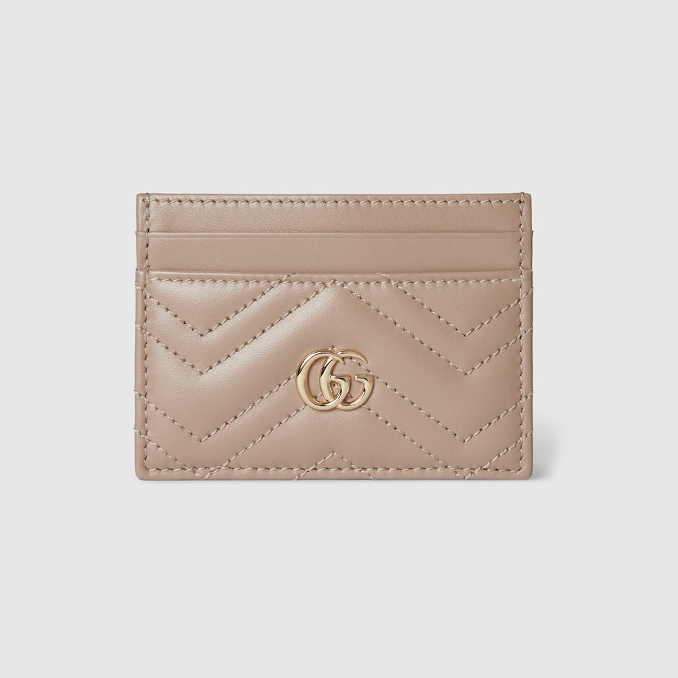GG Marmont card case in taupe leather | GUCCI® US