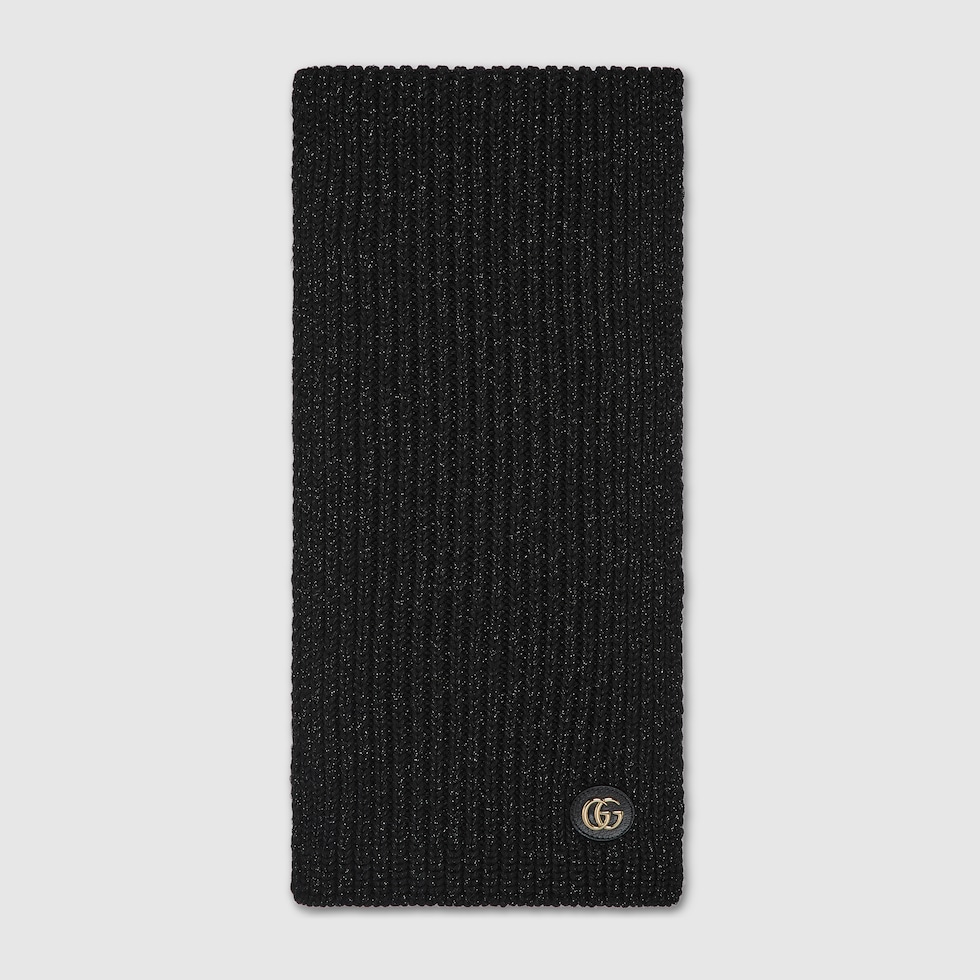 Wool cable knit scarf in black | GUCCI® US