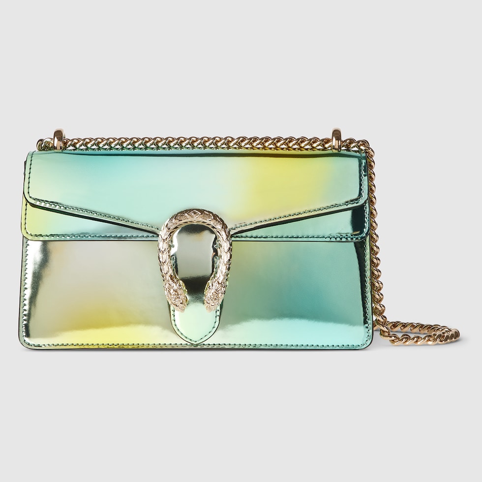 Dionysus medium shoulder bag in green and multicolour leather | GUCCI® SG