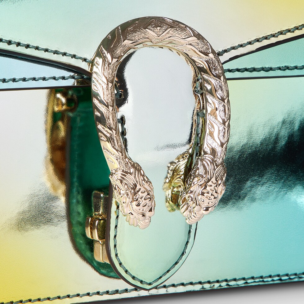 Dionysus medium shoulder bag in green and multicolour leather | GUCCI® SG