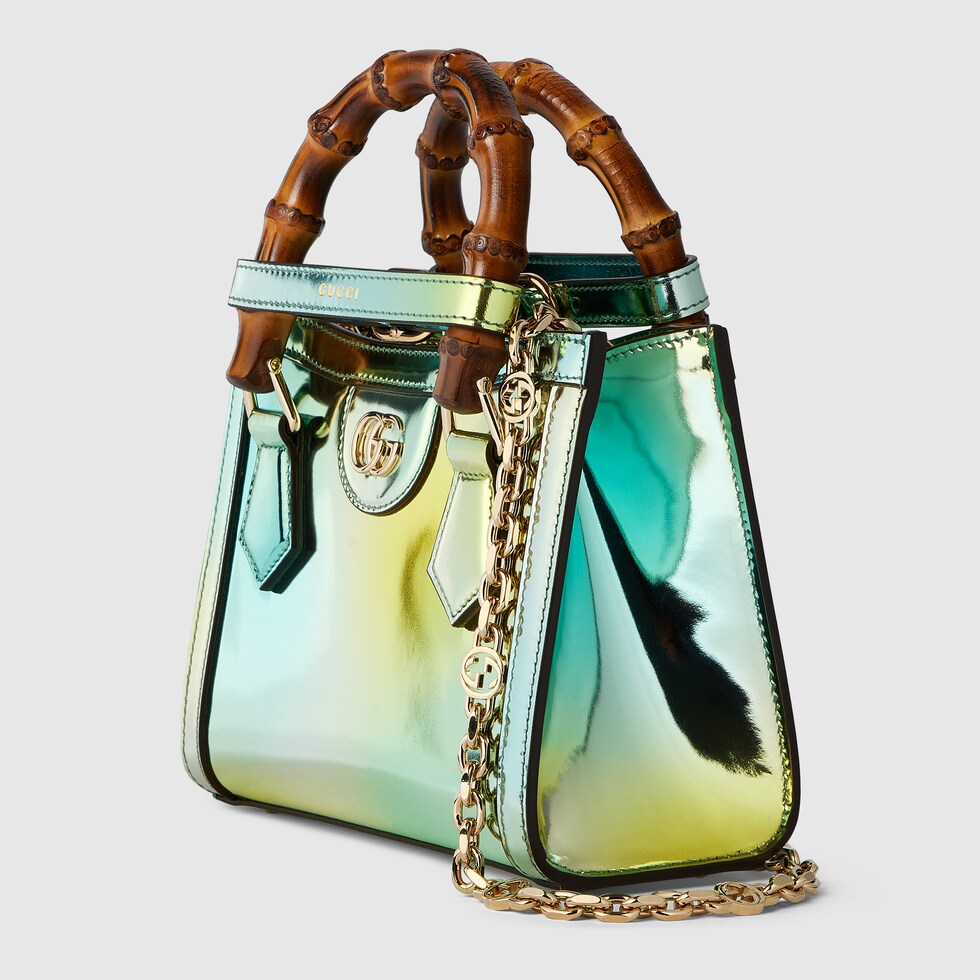 Gucci Diana mini tote bag in green and multicolor leather | GUCCI® SG