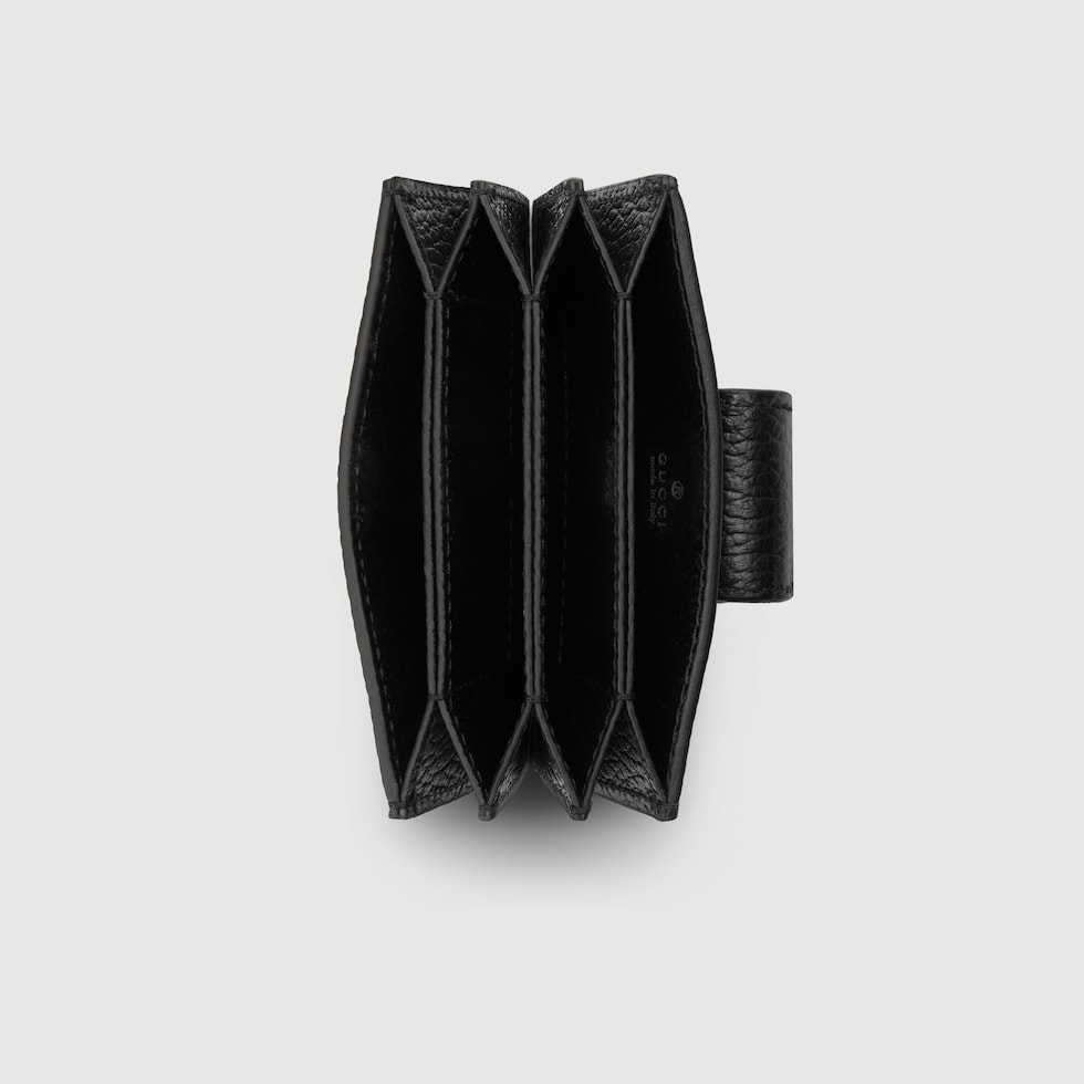 GG Marmont snap button card case in black leather | GUCCI® AE