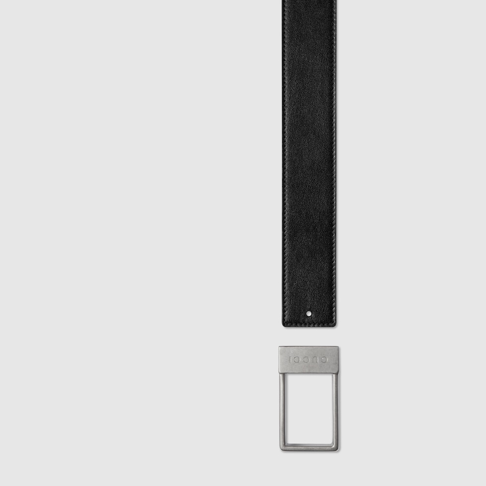 Reversible belt with rectangular buckle in black Supreme canvas and ...