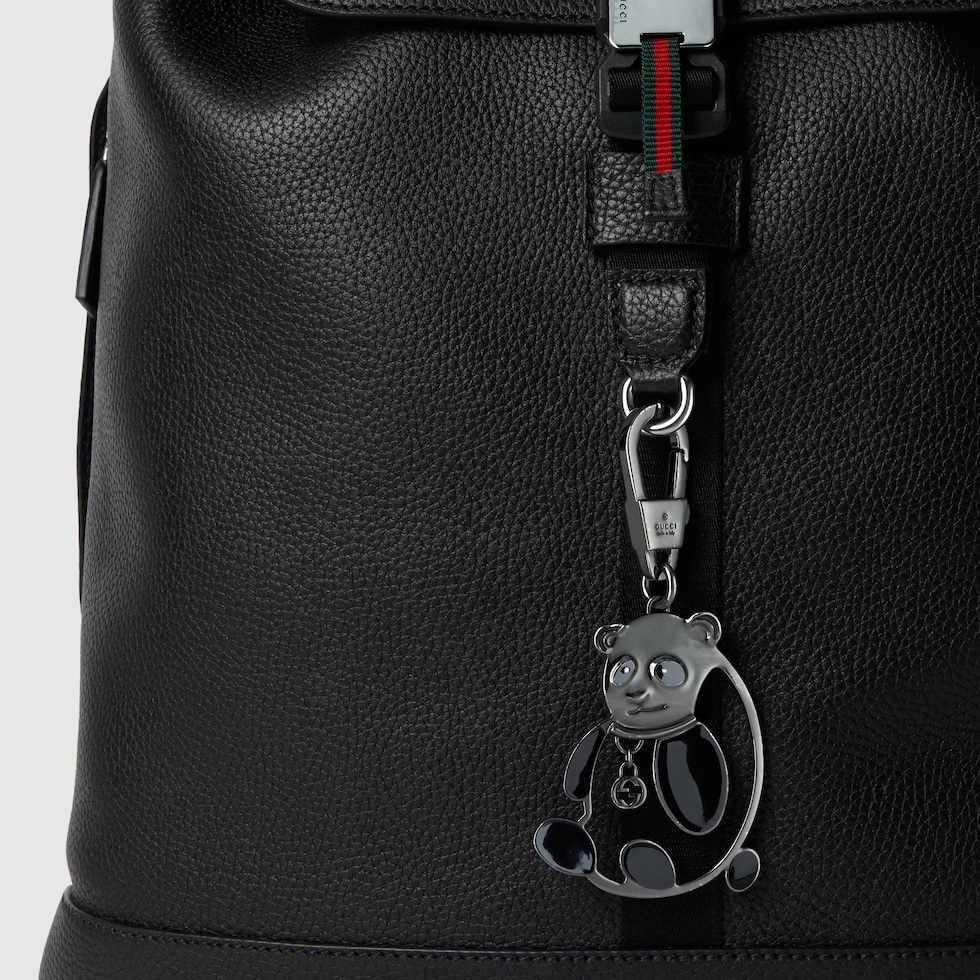 Panda keychan with Interlocking G in silver-toned metal | GUCCI® BE