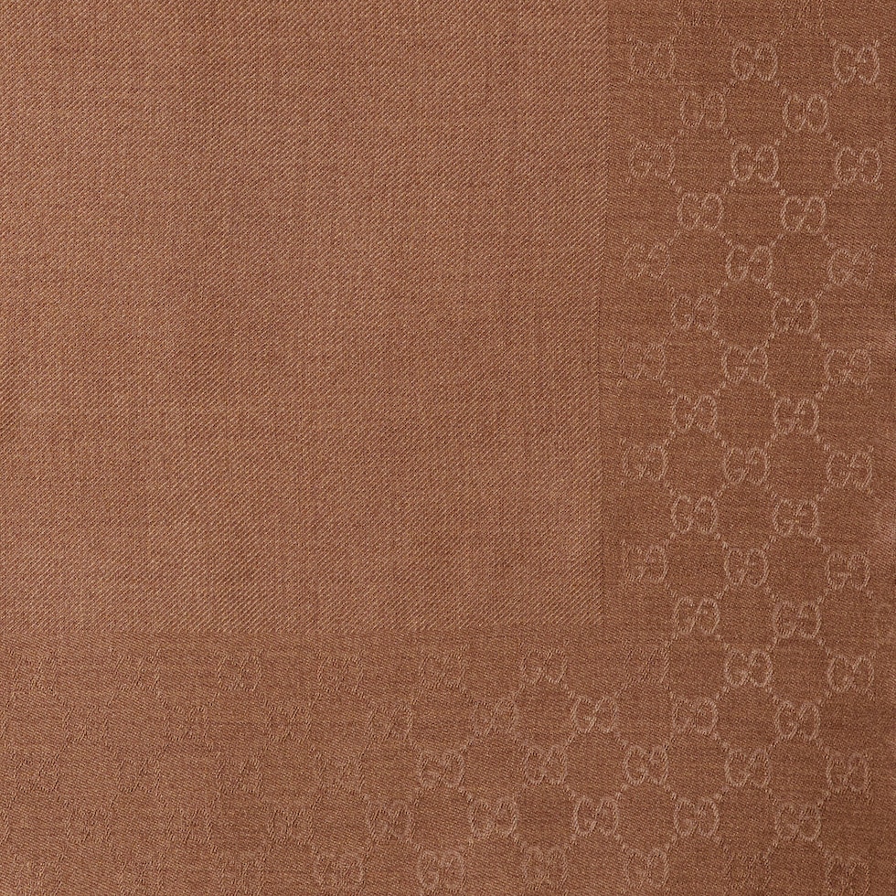 GG wool silk jacquard shawl in camel | GUCCI® ZA