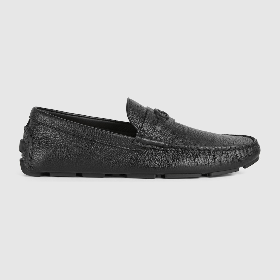 Men's driver loafer in black leather | GUCCI® TH