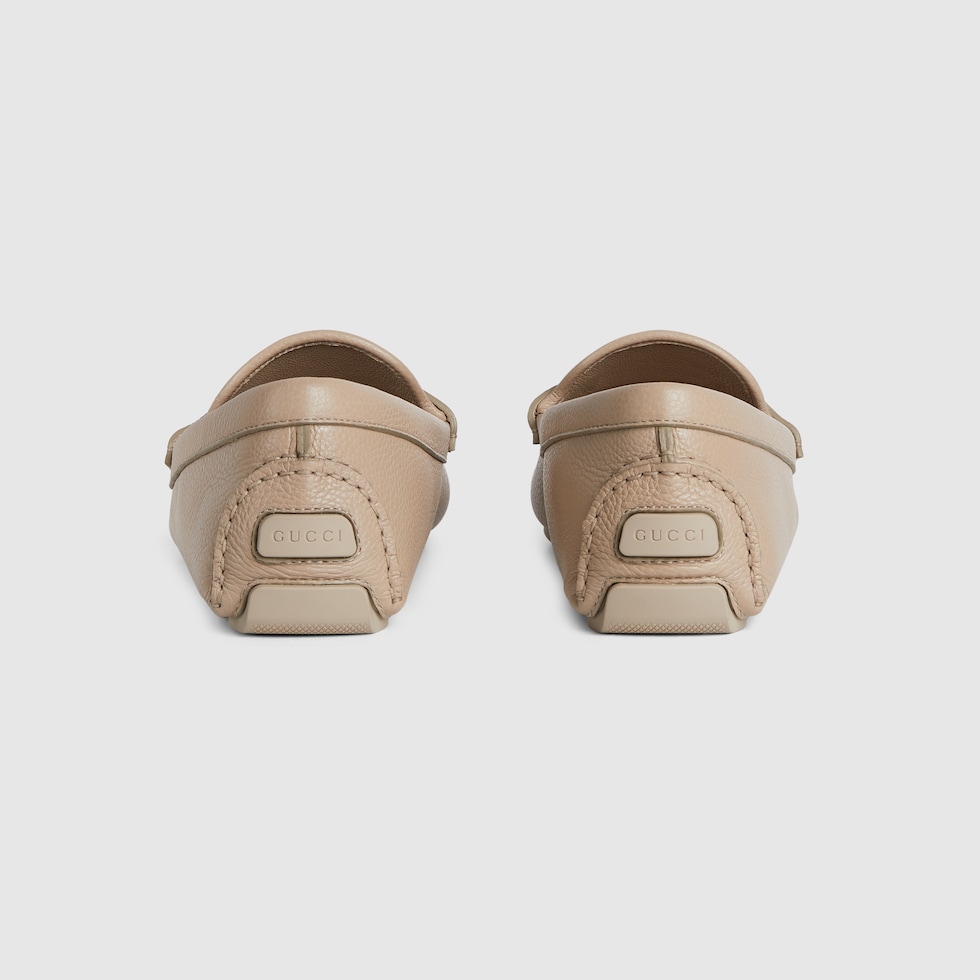 Men's driver loafer in oatmeal leather | GUCCI® AE