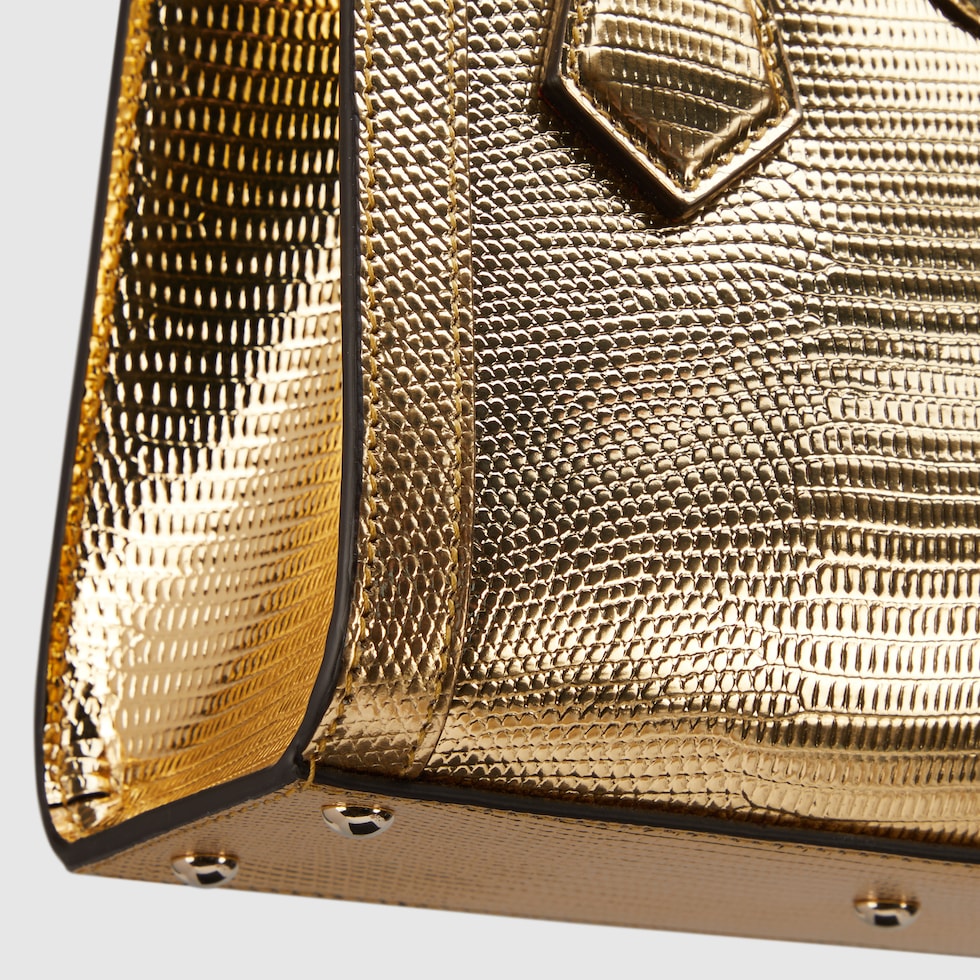 Gucci Diana lizard small tote bag in gold-toned | GUCCI® US