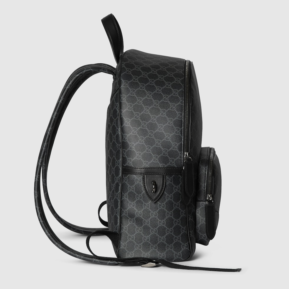 GG Emblem medium backpack in black fabric | GUCCI® US