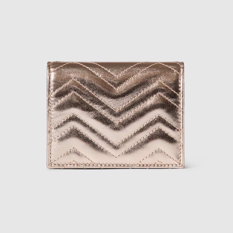 GG Marmont small wallet in metallic gold leather | GUCCI® TR