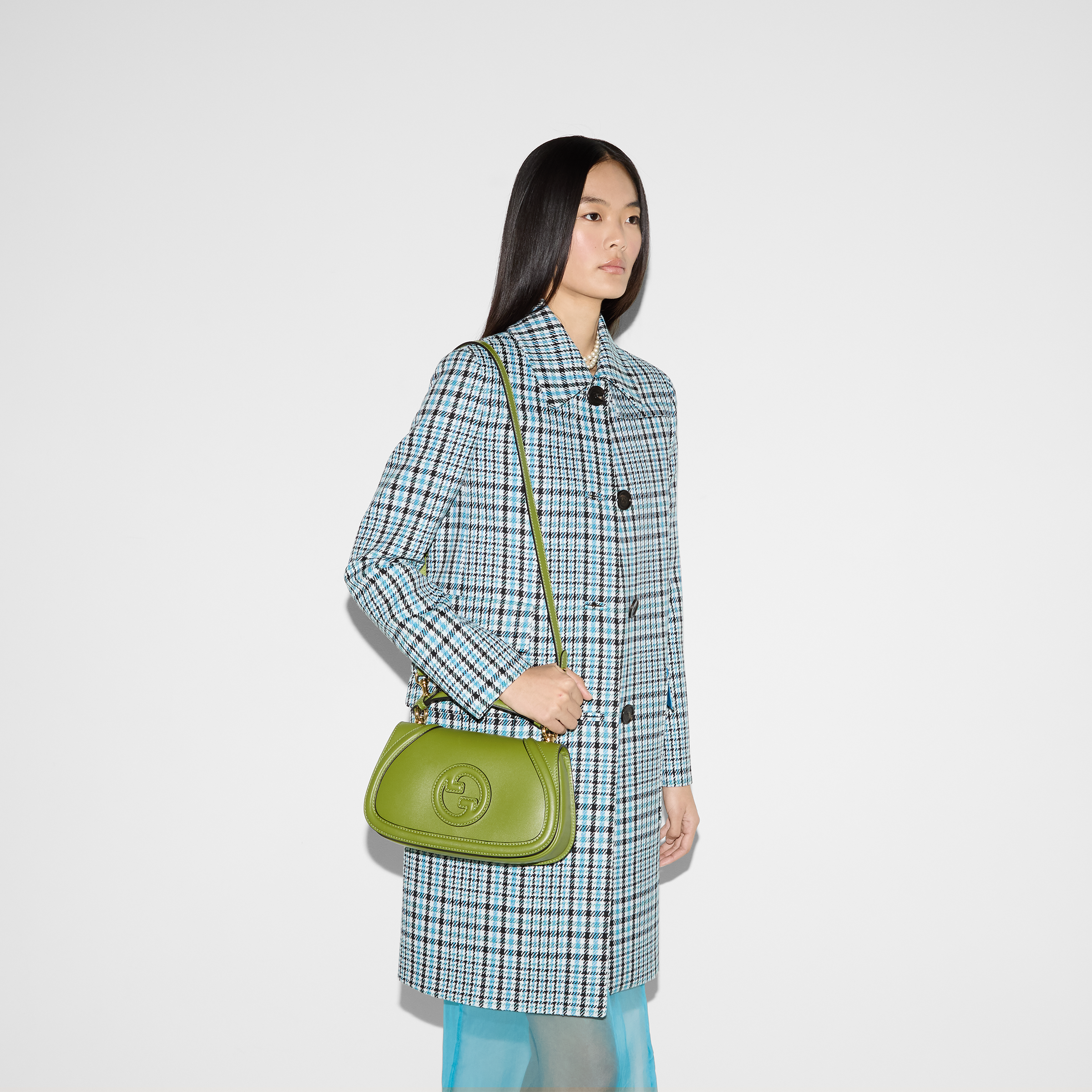 Gucci Blondie small top handle bag in green leather | GUCCI® TH