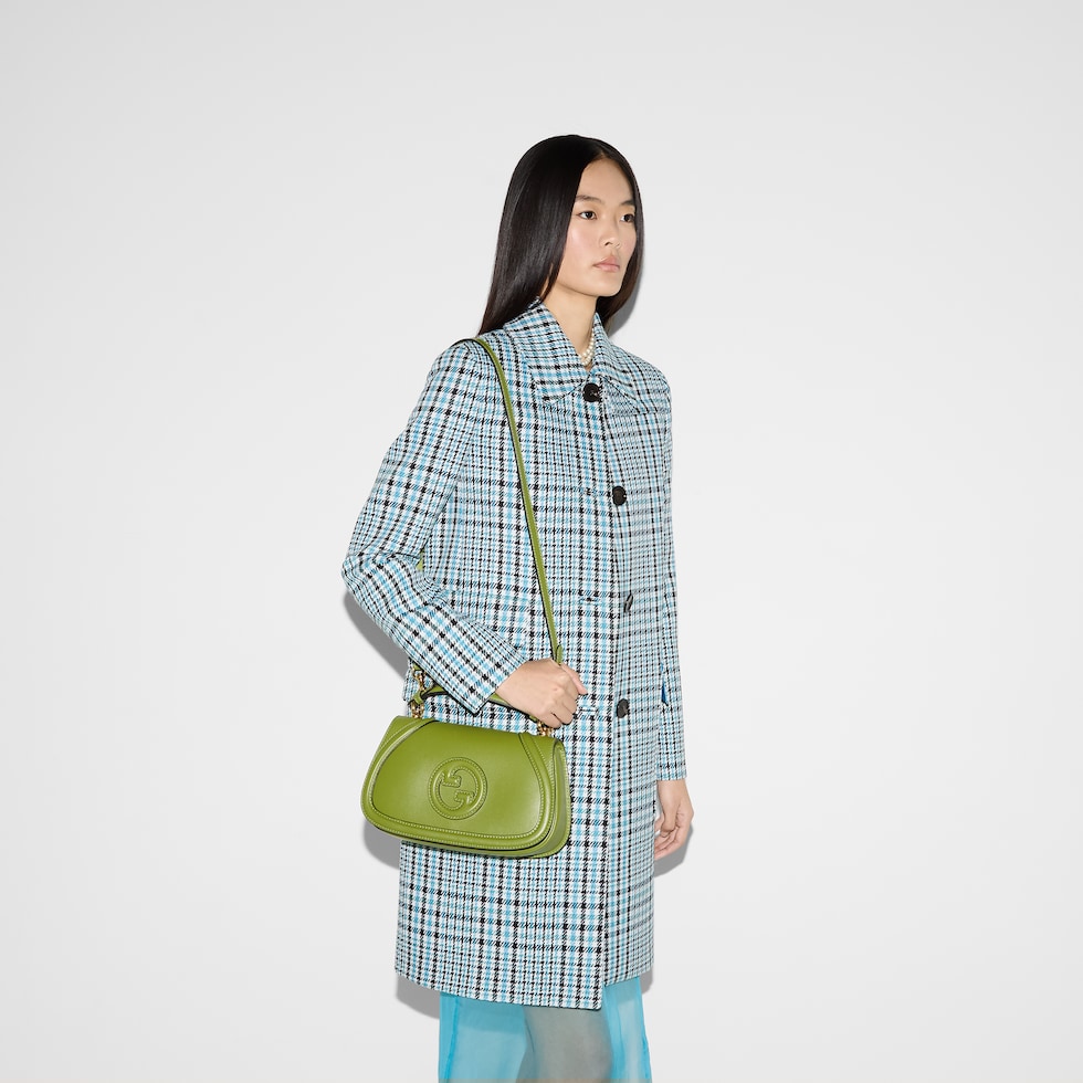 Gucci Blondie medium top handle bag in green leather | GUCCI® SG