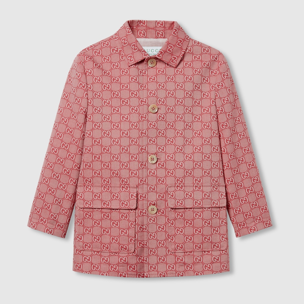 Children's GG cotton twill jacket in red | GUCCI® US